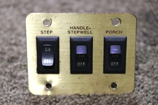 RV Components USED MOTORHOME BRASS TRIPLE SWITCH STEP / HANDLE STEPWELL ...